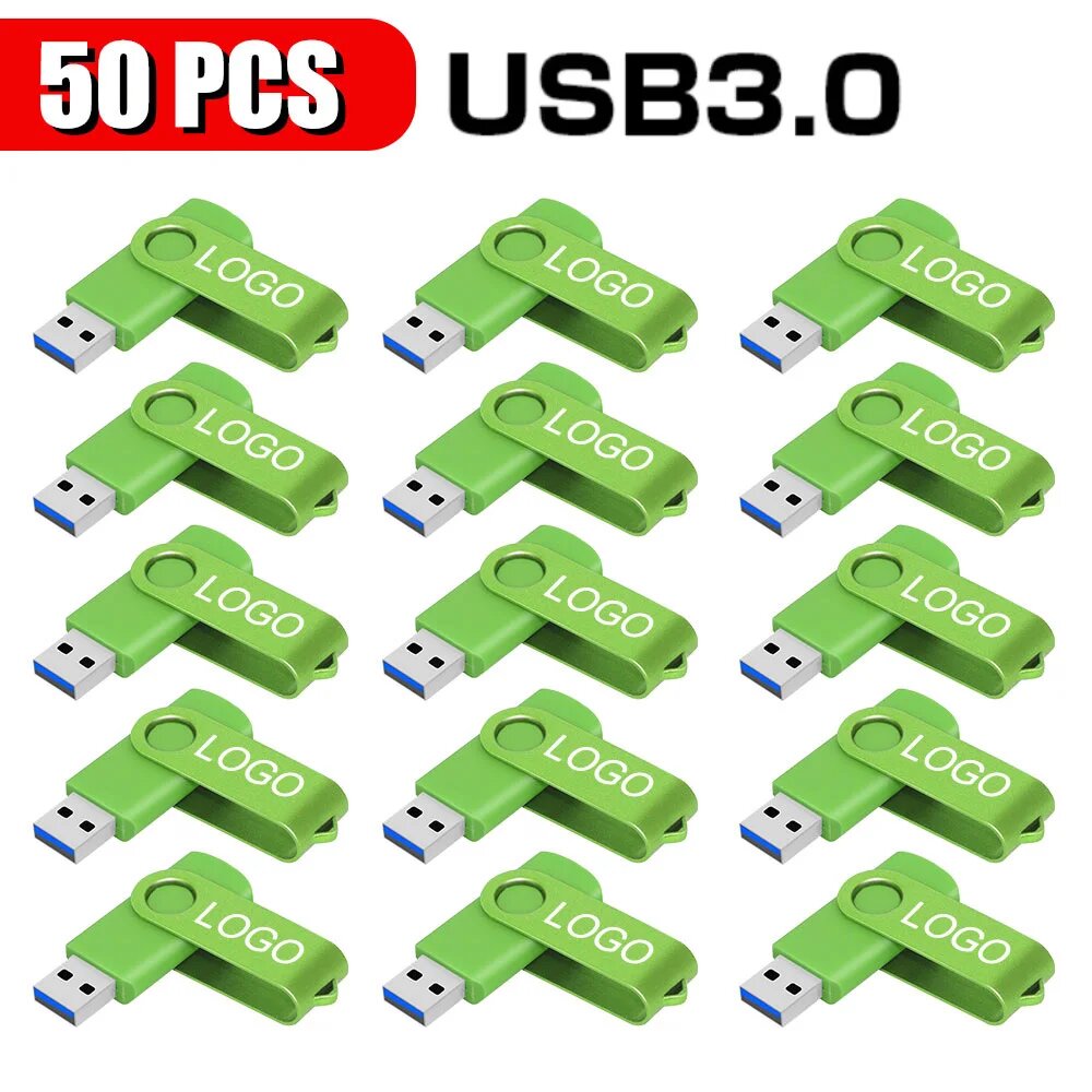 Цветной флэш-накопитель USB 3.0 KFHIREW 8/16/32/64 ГБ 8 ГБ, green x50pcs