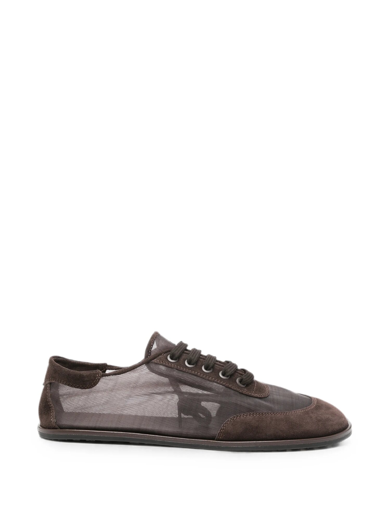 Кроссовки Lace-up panelled suede sneakers