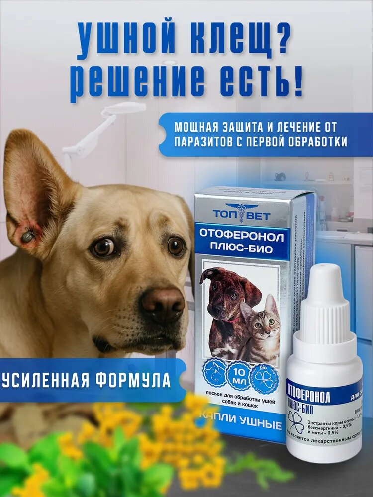 Лосьон для ушей, зоогигиенический, 10 мл.