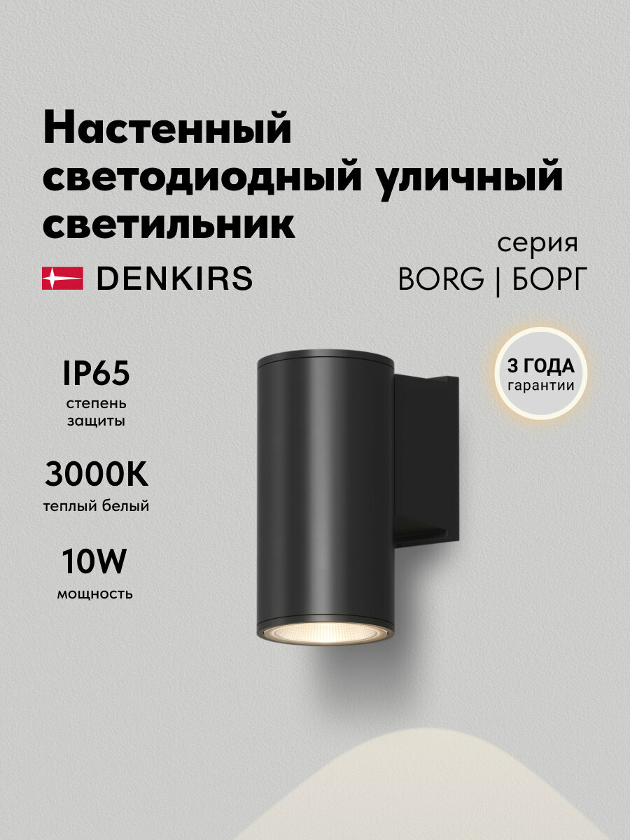 Настенный уличный светильник BORG DK9820-BK