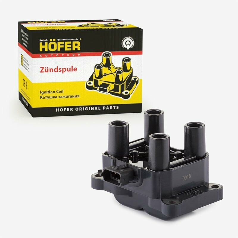 Катушка зажигания ВАЗ 2111 (1.6л, 8V) , ГАЗ 33027 (УМЗ 4216) четырехвывод, HOFER HF750304