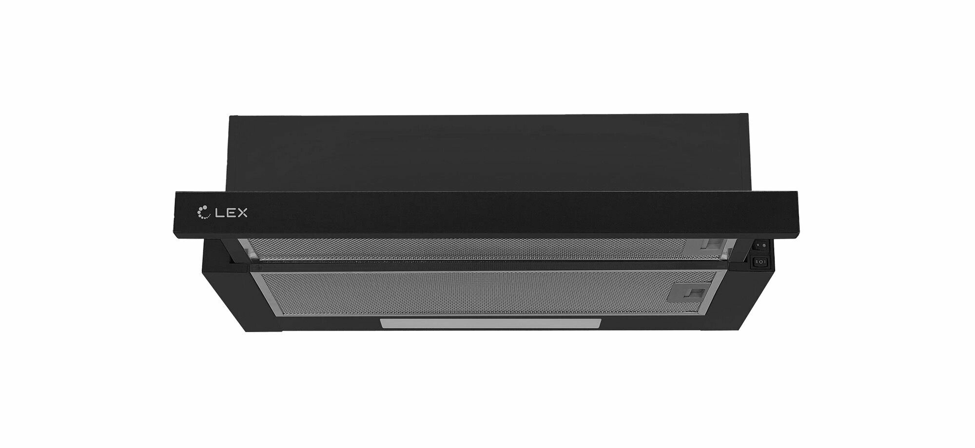 Встраиваемая вытяжка LEX Hermes G 600, управление кулисные переключатели, черный [chat000103]