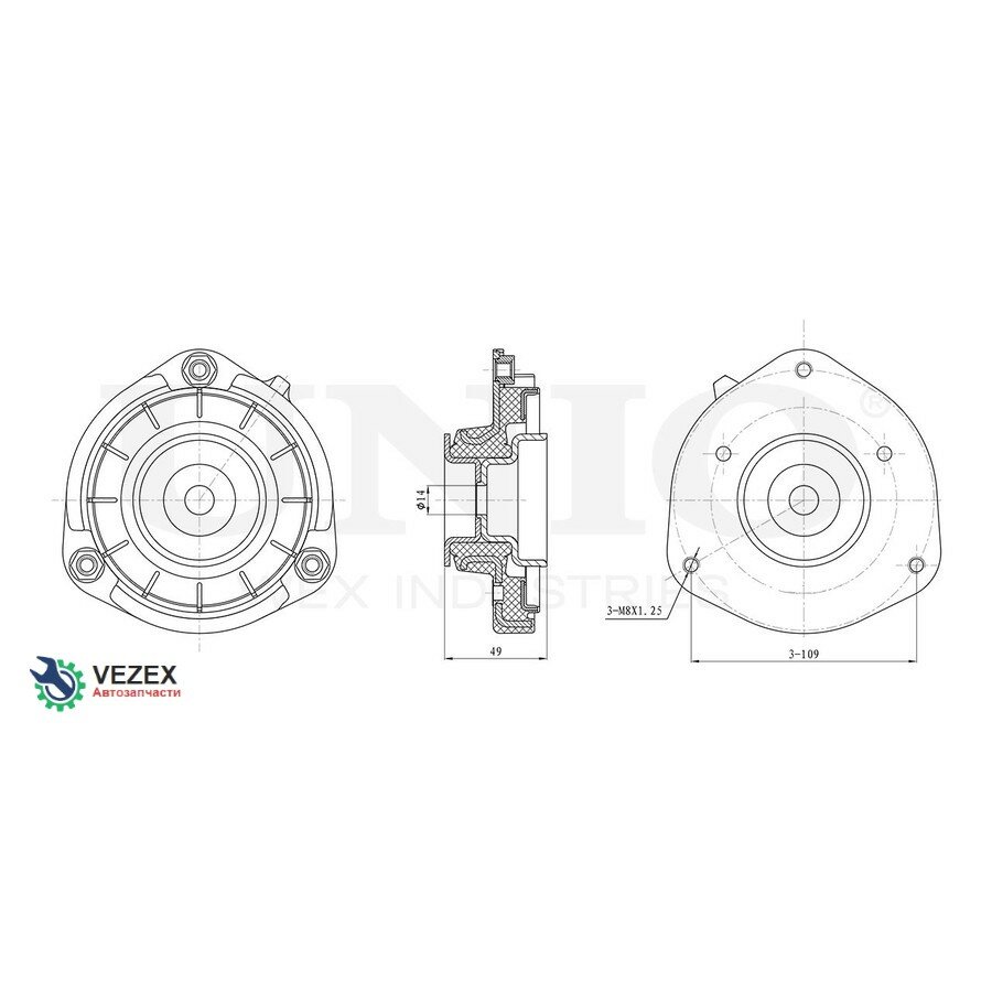 UNIO RMP-13164 Опора амортизационной стойки