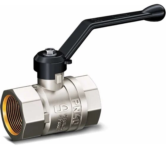 Шаровый кран LD Pride, 1/2", Ду 15, Ру 40, рычаг, никелированная латунь