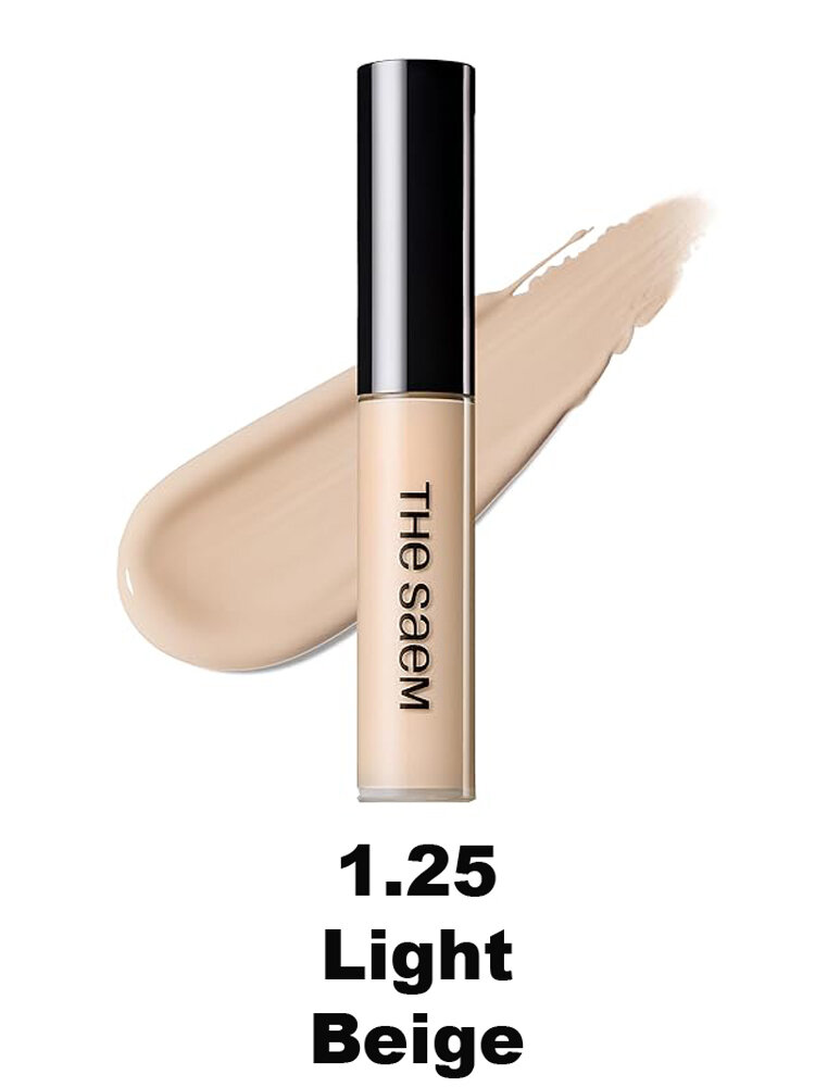 The Saem Консилер для маскировки недостатков кожи 6,5 г Cover Perfection Tip Concealer SPF28 РА, оттенок 1.25 Light Beige