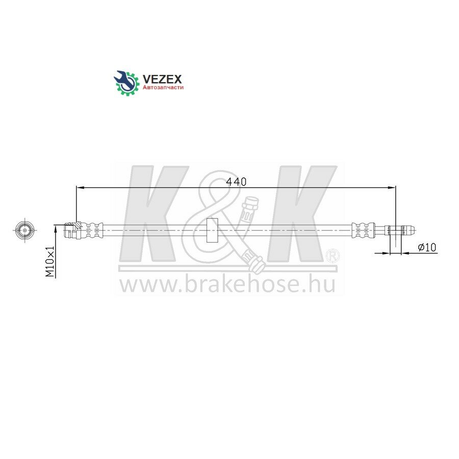 K&K FT4779 Шланг тормозной передний FT4779