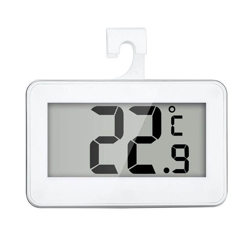 Белый термогигрометр с золотой ручкой, 22.9°C