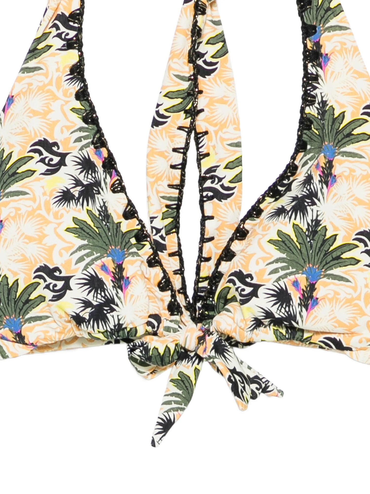 Купальник ANJUNA Palm-print halterneck bikini, размер 42, yellow — фото 1
