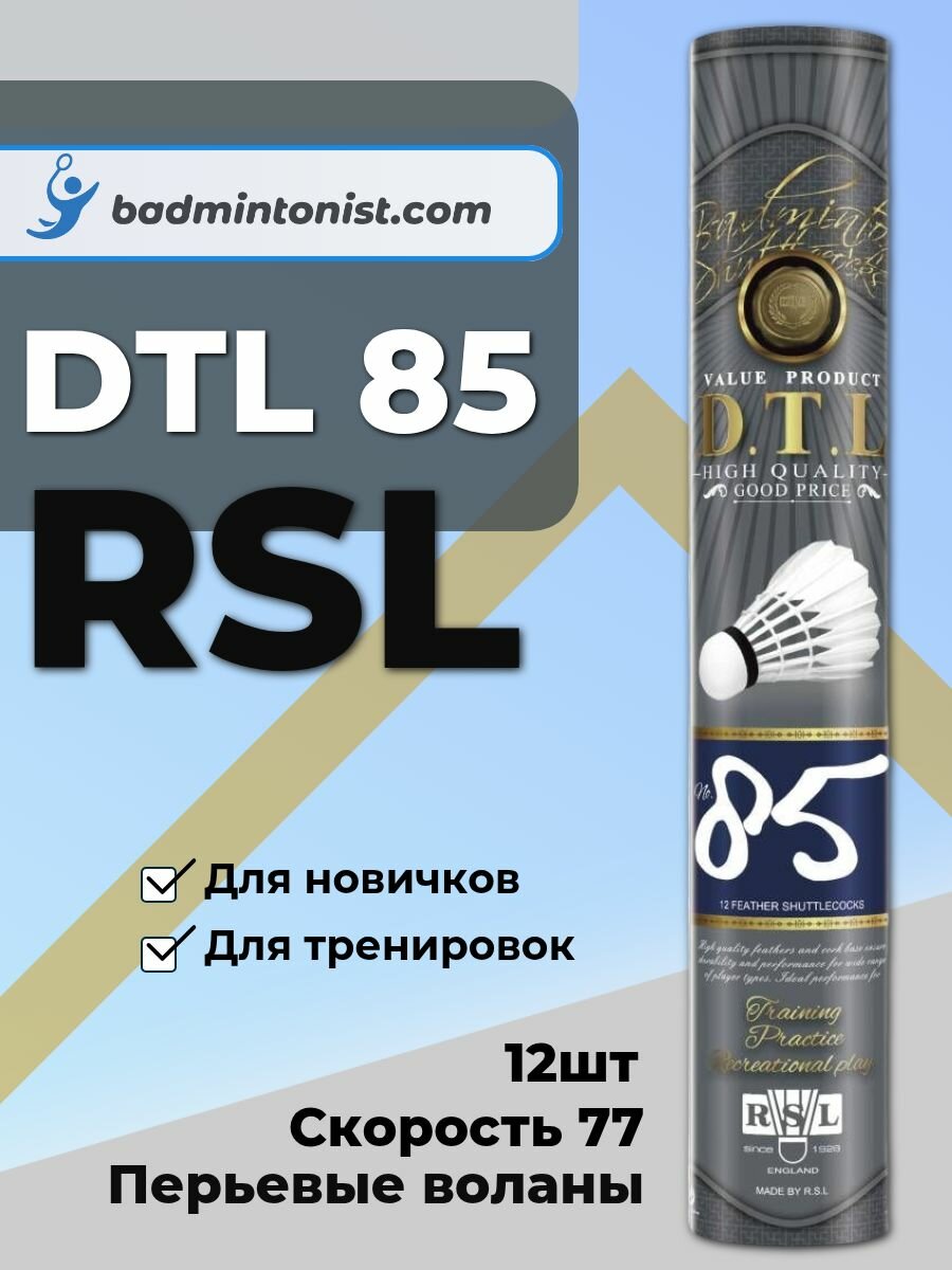 Воланы для бадминтона перьевые RSL DTL 85 (77)