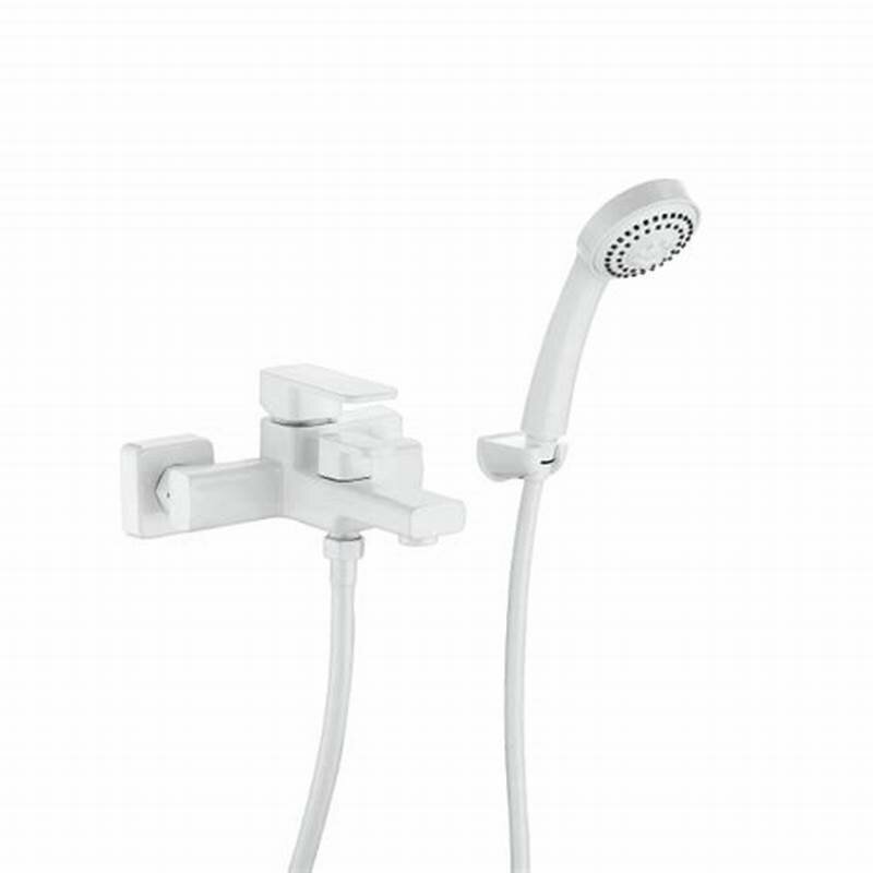 ELGHANSA 2320235-White. Смеситель для ванны, однорычажный, с душевым комплектом
