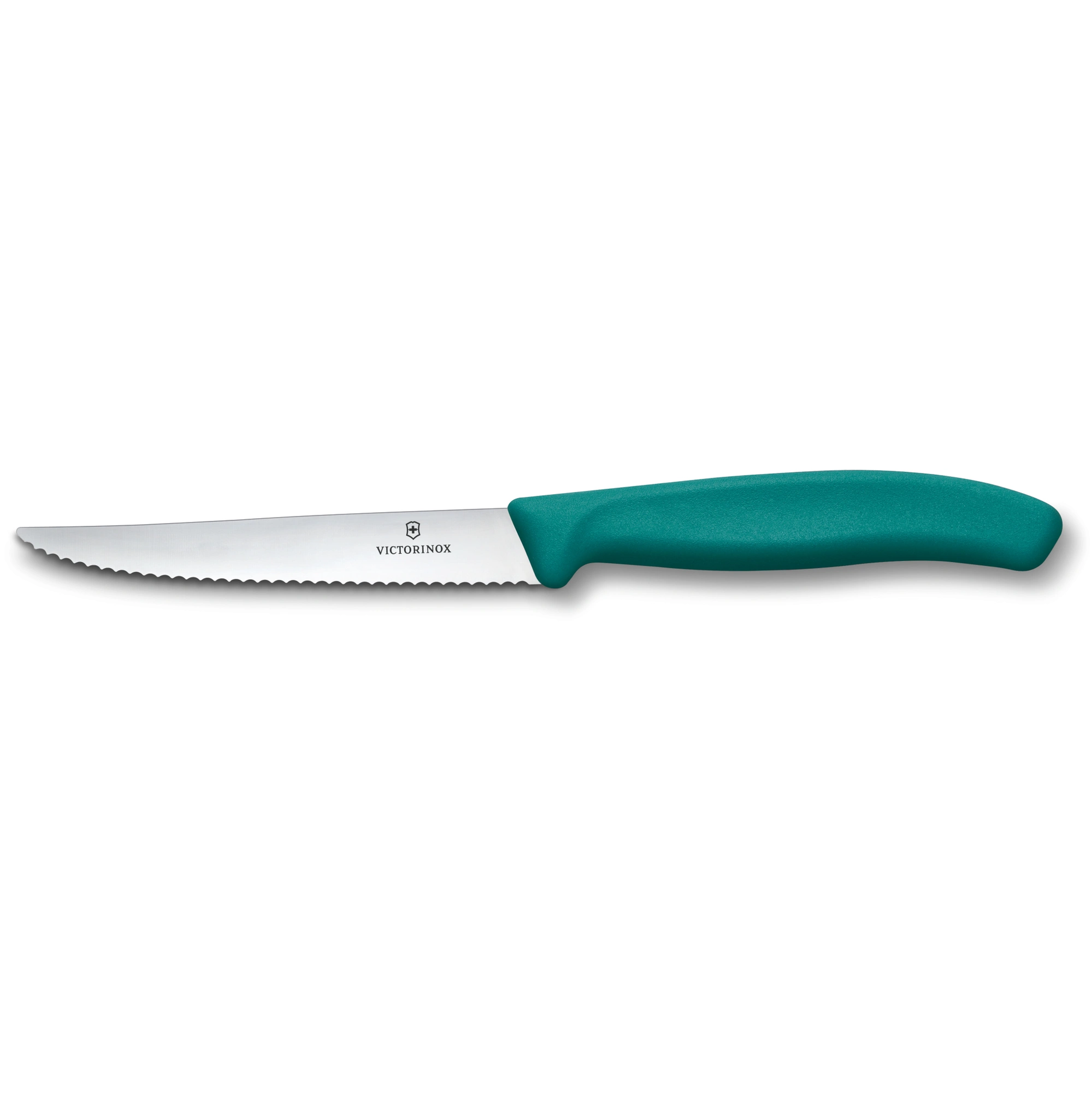 Нож кухонный Victorinox Swiss Classic 6.7234. C1 стальной универсальный для стейка/пиццы лезв.110мм серрейт. заточка зеленый