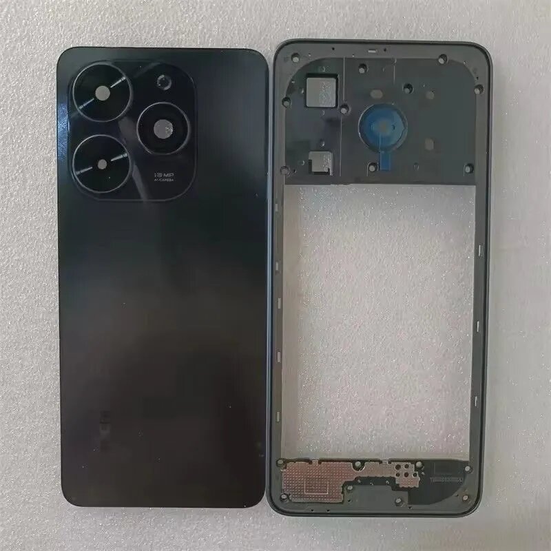 Для Tecno Spark Go 2024 BG6 полного корпуса корпуса средней рамы задней крышки батареи, черный