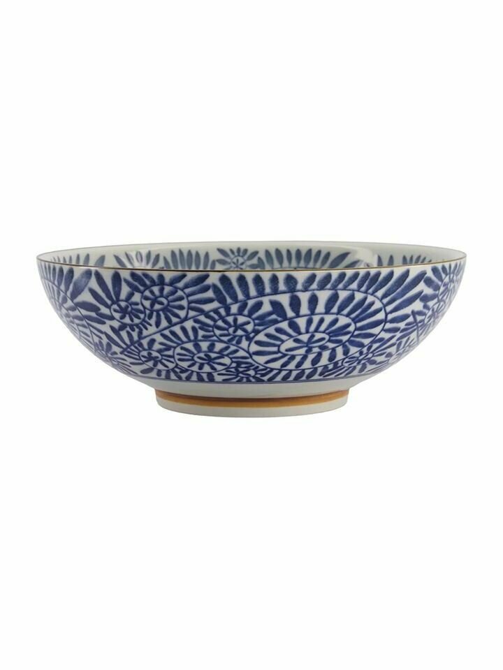 Салатник фарфоровый TOKYO DESIGN Mixed Bowls Aisome Tako, 1450 мл, 21,3 см, синий/белый