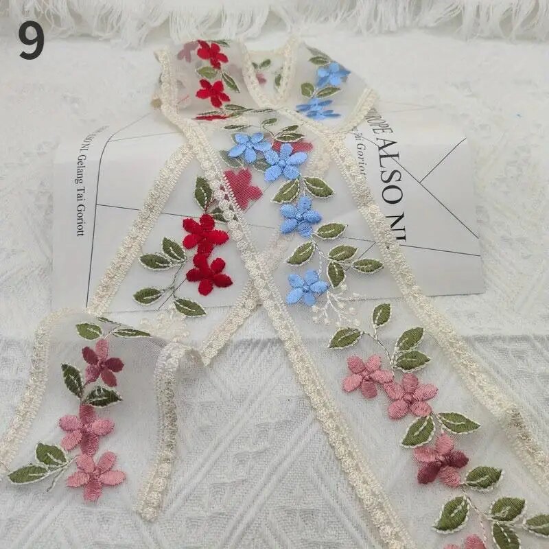 Кружевная лента с цветами, хлопок, 1 шт. 9
