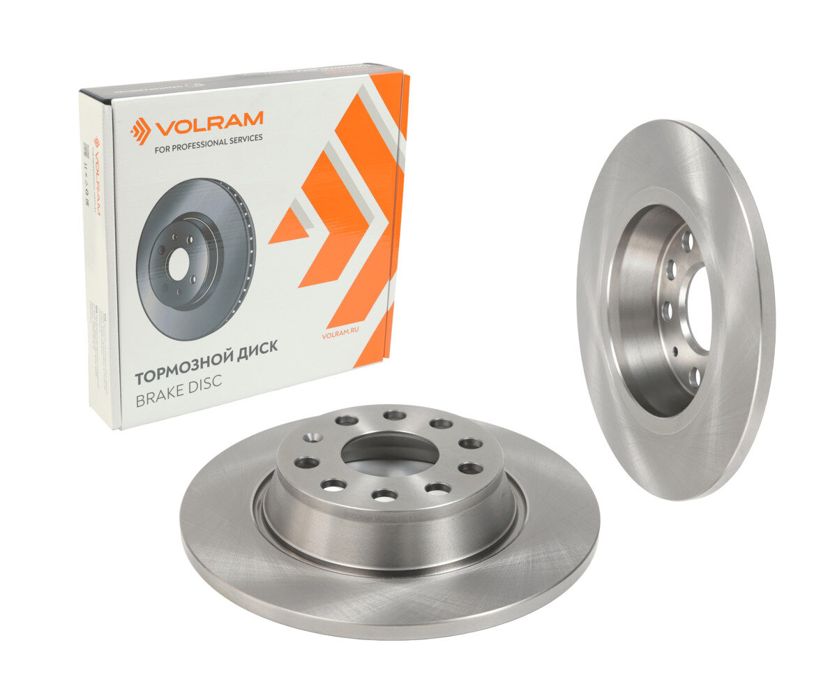 Диск тормозной Volram VR27155 задний D282мм для Skoda Octavia 2, 3 (04-17), Yeti 5L (09-17); VW Golf 5-7 (03-); 1KJ, 1KZ