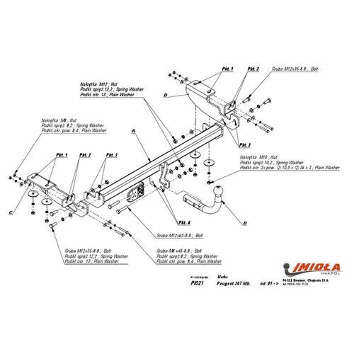 Фаркоп skoda (kamiq) IMIOLA P021