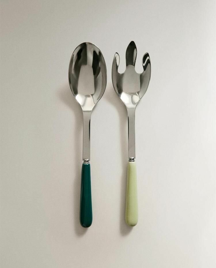 Набор приборов для салата ZARA HOME 6279/320/914 - с керамическими ручками, 29.5 х 11.5 х 4 см, цвет зеленый