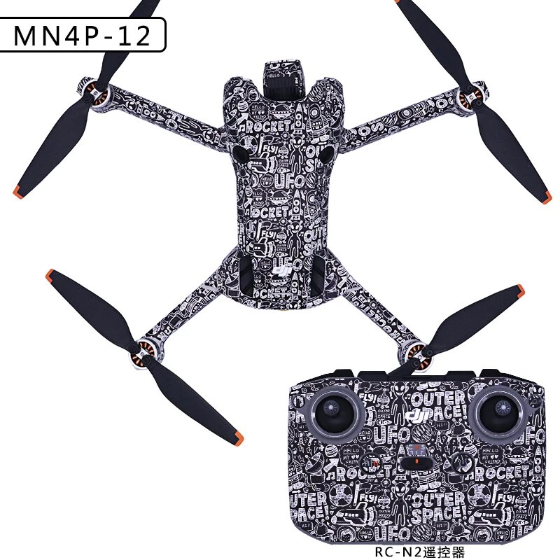 Набор наклеек для DJI Mini 4 Pro UAVACCES 12 RC N2
