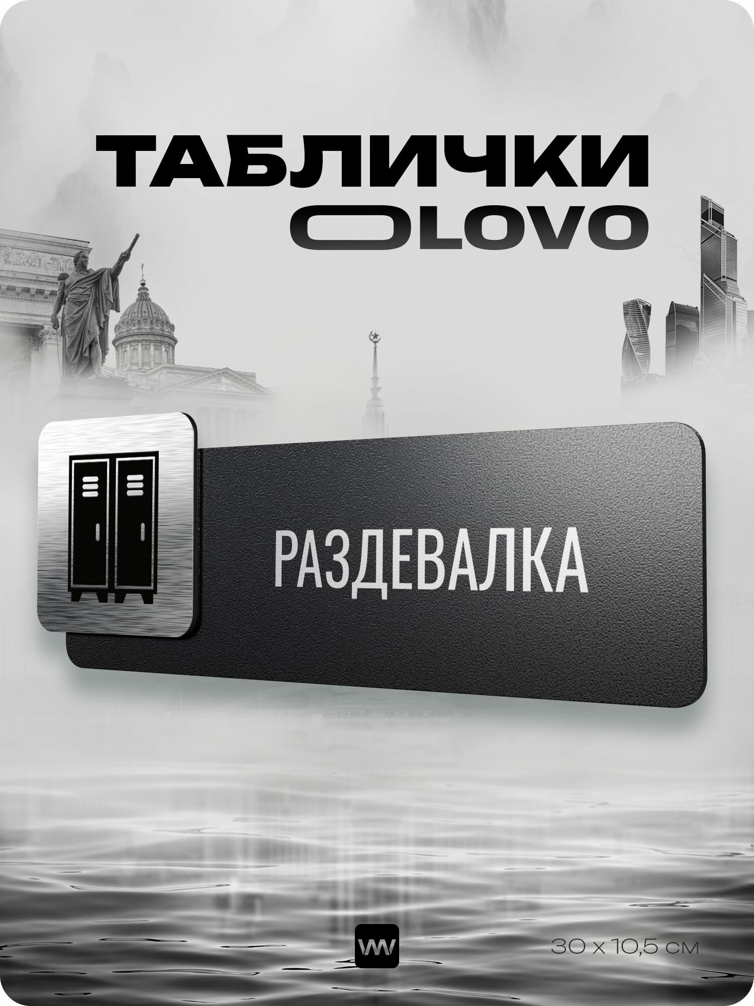 Табличка "Раздевалка" на дверь, для офиса, общественного места, ресторана, серия OLOVO/олово SLV, Айдентика Технолоджи
