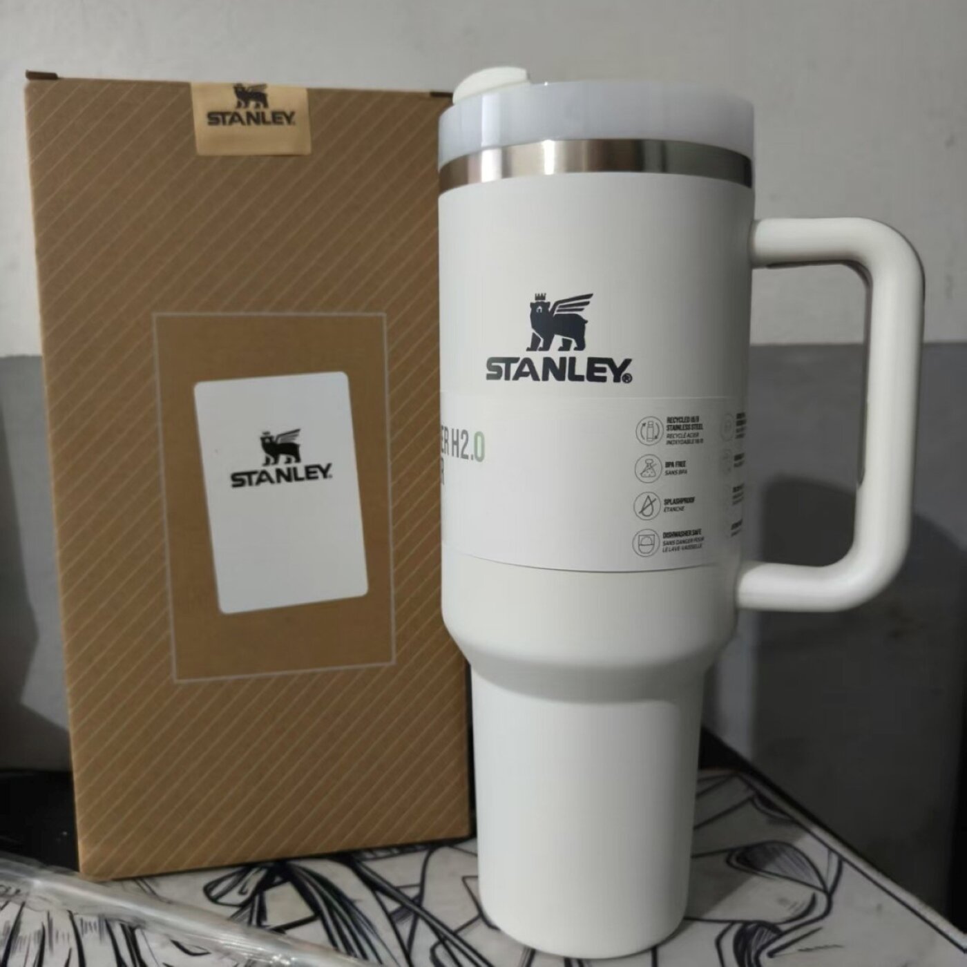 STANLEY -Чашка с ручкой, двухслойная нержавеющая сталь, автомобильная чашка, чашка Ice Tyrant, 1,18л