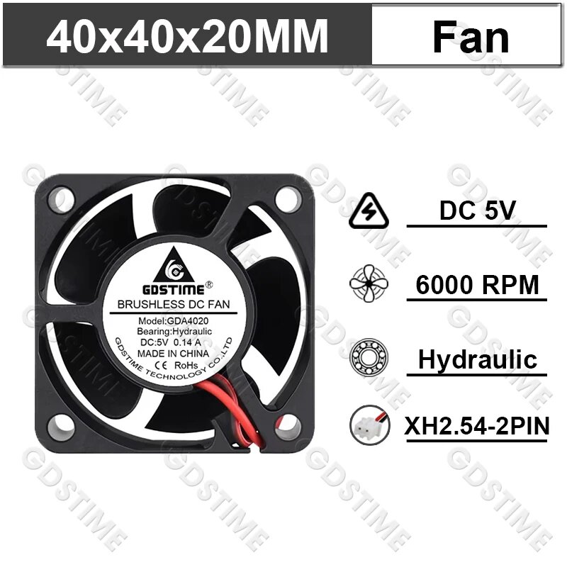 Gdstime 40MM 4020 вентилятор для 3D-принтеров 5PCS, 5V H 2Pin2.54