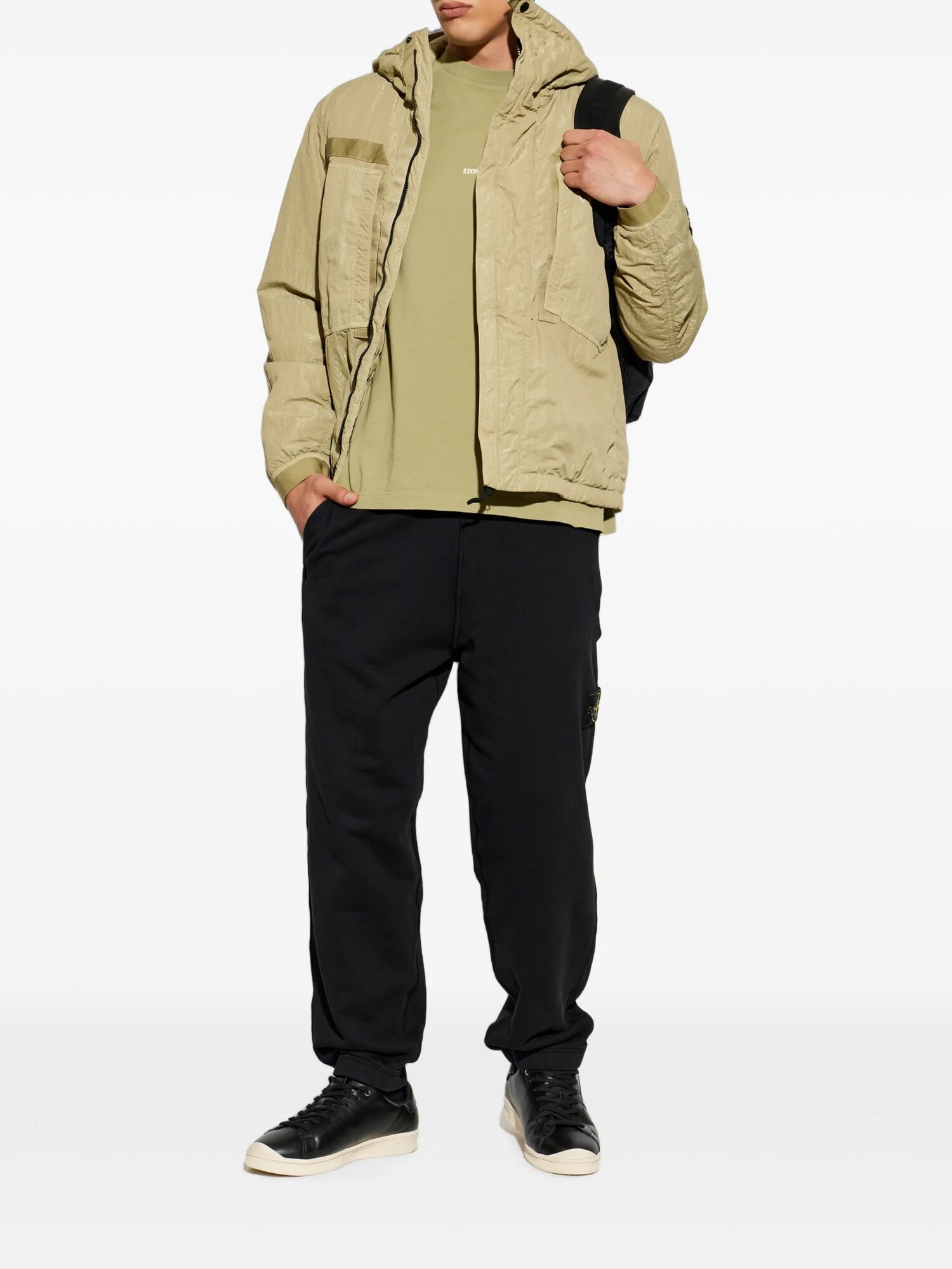 Куртка Stone Island Logo-patch hooded jacket, размер XL, зеленый, — фото 1