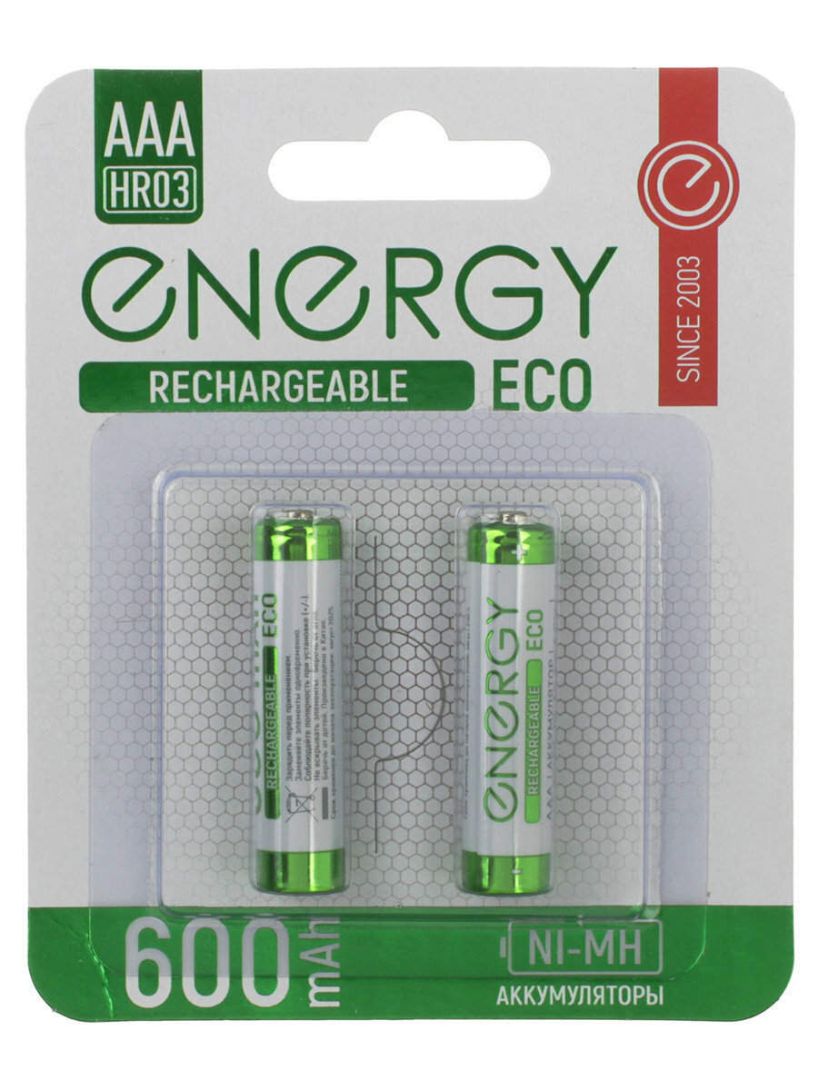 Аккумулятор 1.2V 0.6Ah AAA Energy Eco BL2 упаковка 2шт
