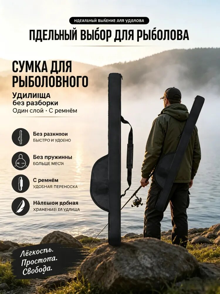 Прочный чехол для удочек с плечевым ремнем для транспортировки 105 см
