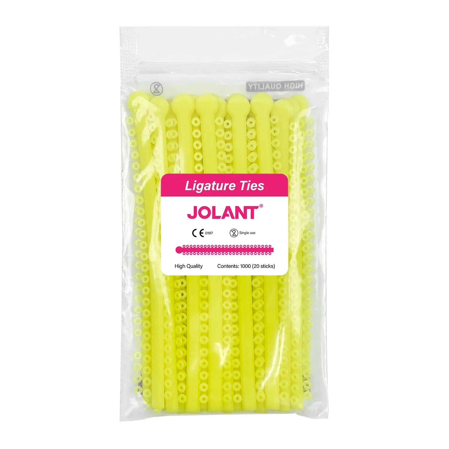 JOLANT Лигатурные стяжки для брекетов 20 шт No.40-Light Yellow
