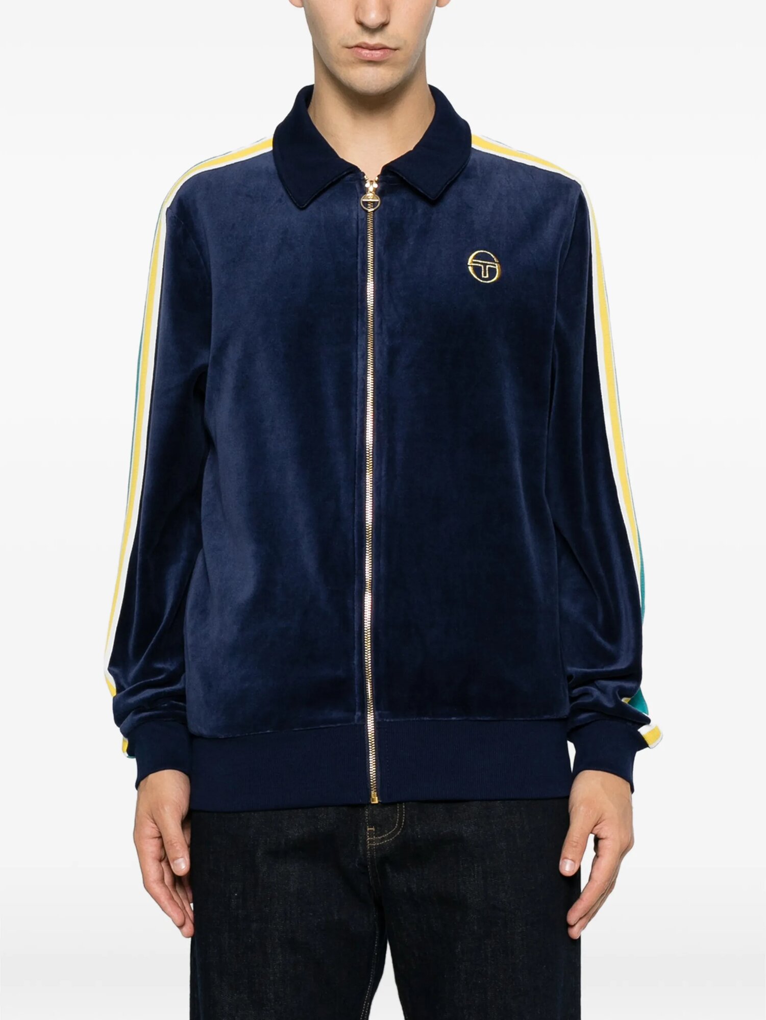 Толстовка SERGIO TACCHINI Side-stripe sweatshirt, размер 52, , Синий принт — фото 1