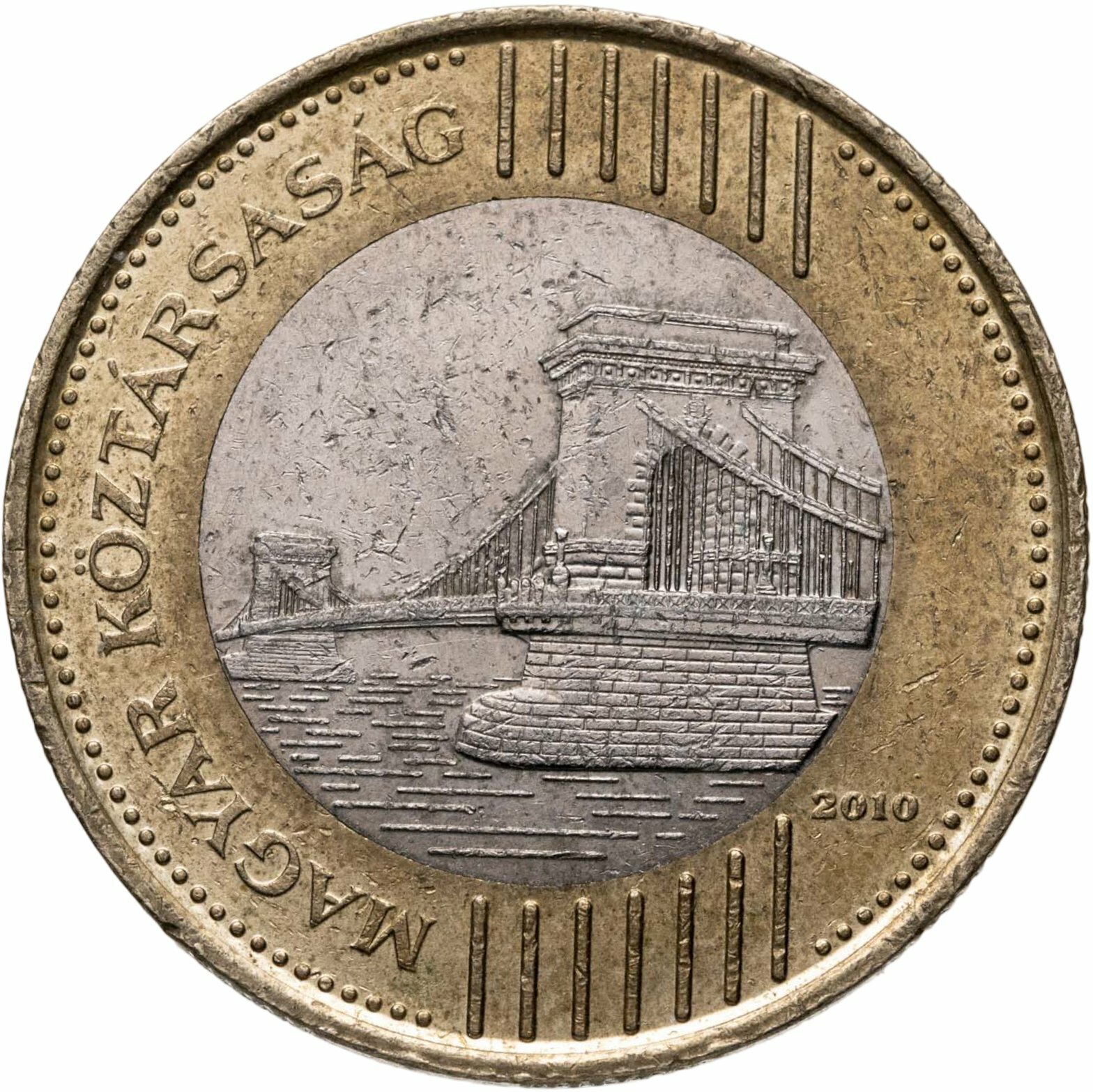 Венгрия 200 форинтов forint 2010, Биметалл, в сохранности VF-XF