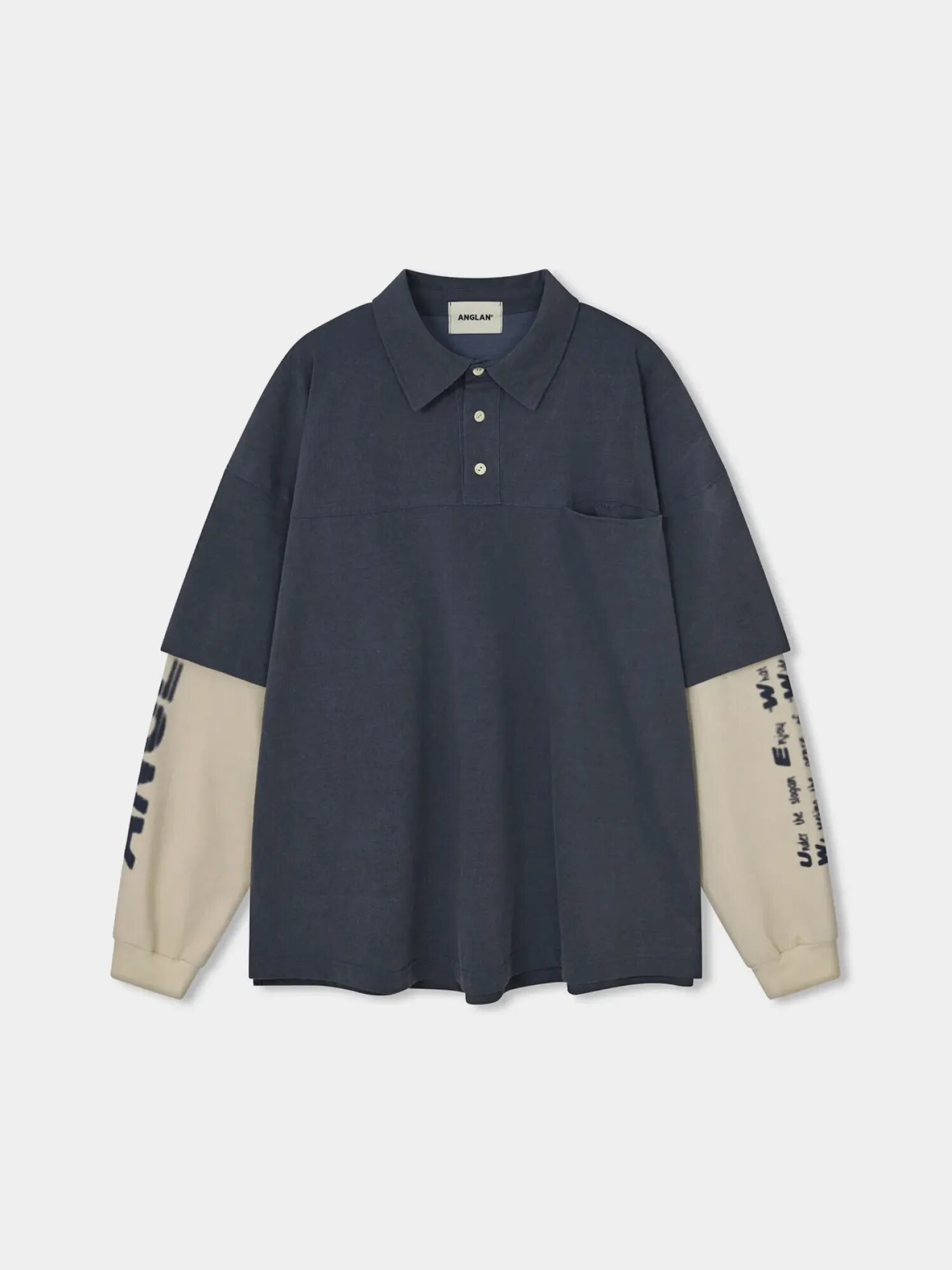 Поло Typo Print Layered Rugby