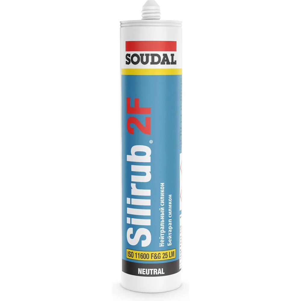 Нейтральный силиконовый герметик Soudal Силируб 2F белый, 300 мл 157059