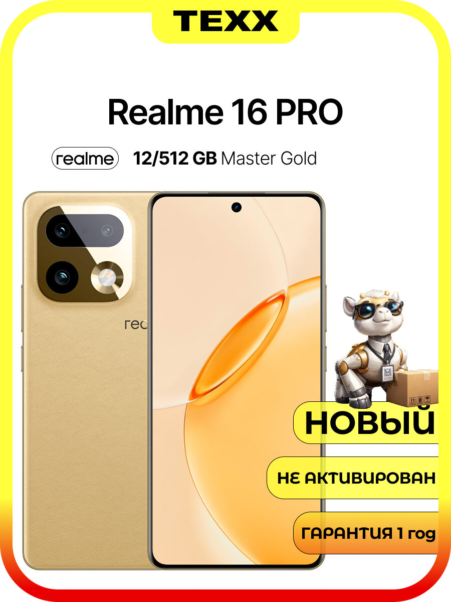 Смартфон Realme 16 Pro 12/512GB золотистый (Master Gold) 144 Гц