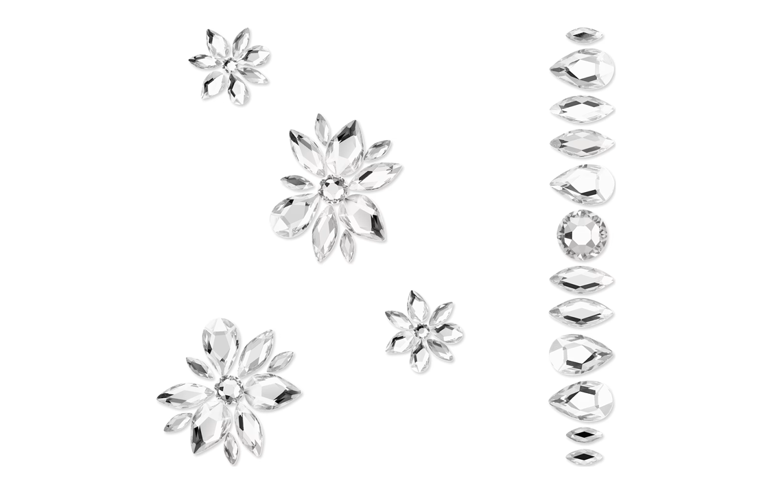 Накладные кристаллы для тела унисекс Swarovski 1295822988 Прозрачный, F EU