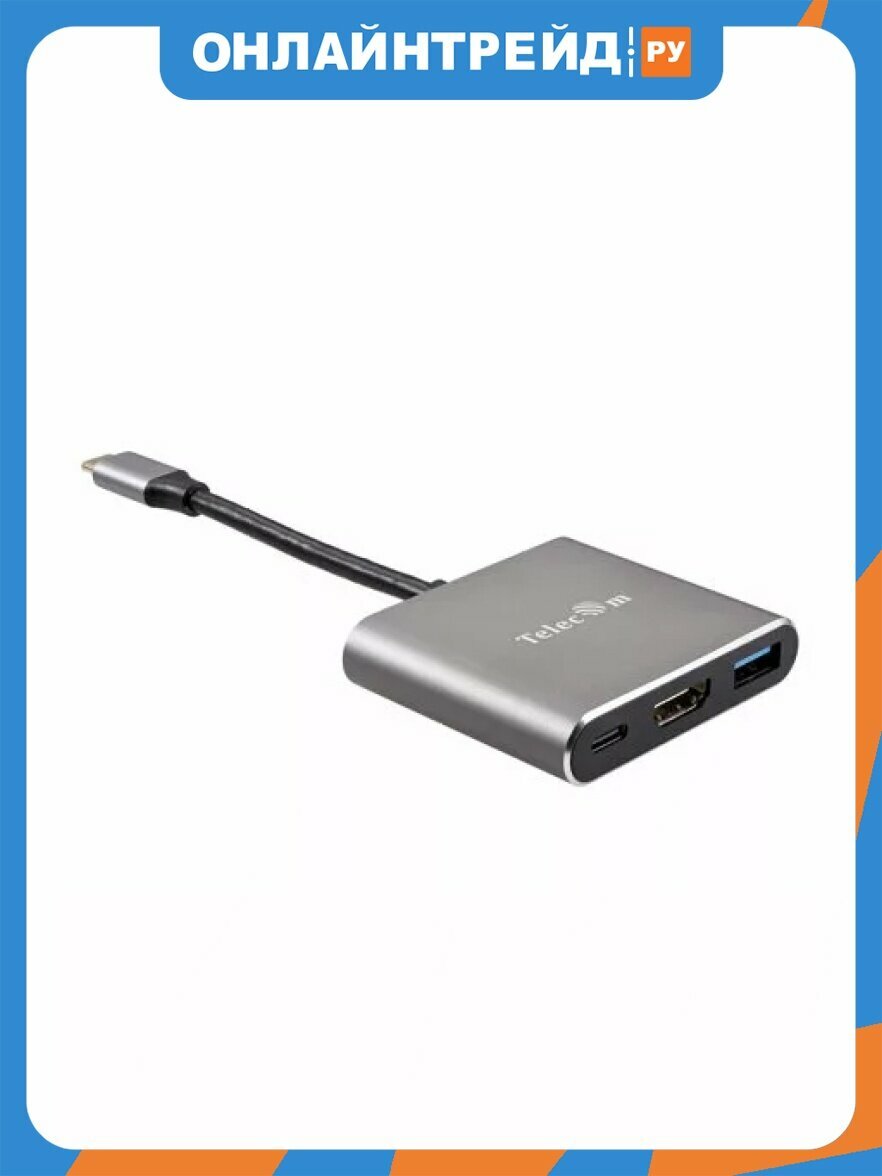 Кабель-адаптер Telecom USB3.1 TypeC (m) -> HDMI+USB3.0+PD 100WT charging 4K@30Hz (TUC010T)