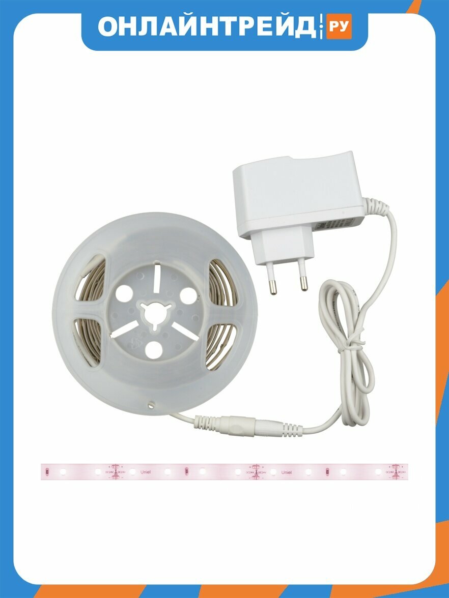 Комплект светодиодной ленты Uniel ULS-P71-2835-42LED/m-IP65-3M-SPLE RRP24C00 Адаптер 24Вт