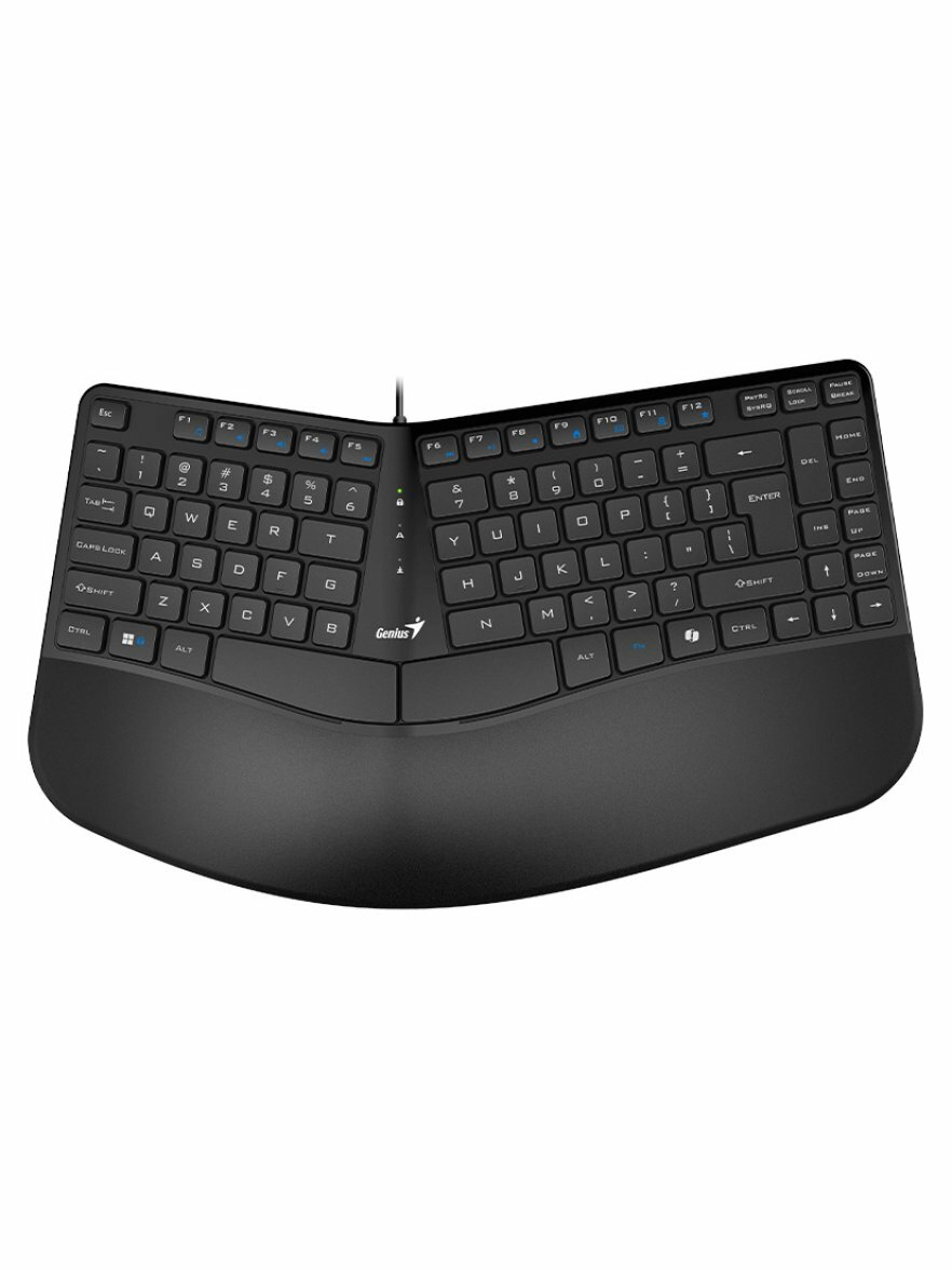 Эргономичная проводная клавиатура с подставкой для запястий Genius Ergo KB-700 черная (31310053402)