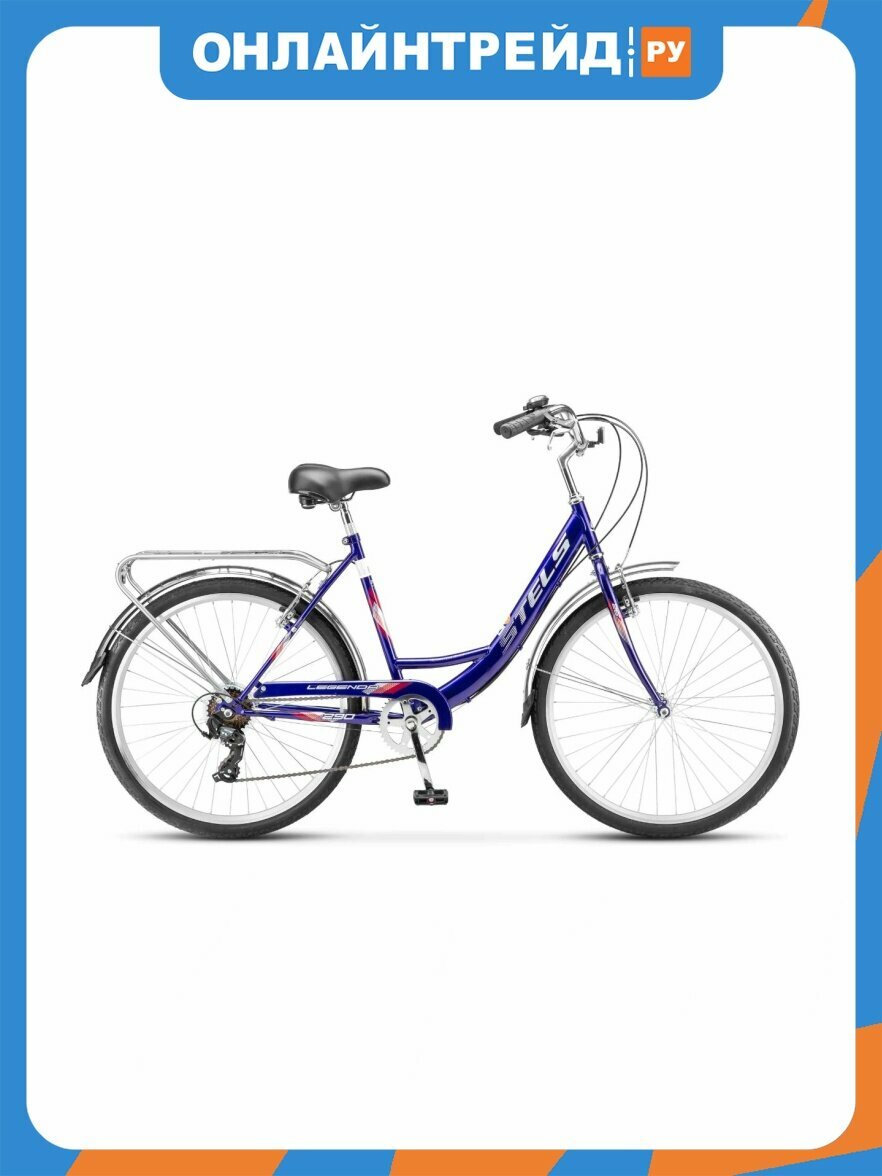 Женский велосипед Stels 26" Legenda 290 V (7-ск.) Z010 Синий 2025 (без корзины) (М)