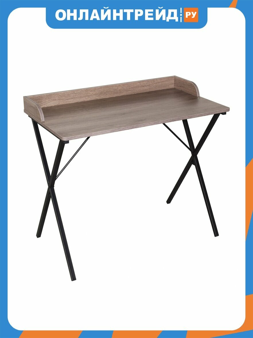 Стол Brabix на металлокаркасе LOFT CD-008 (ш900*г500*в780мм), цвет морёный дуб, 641863