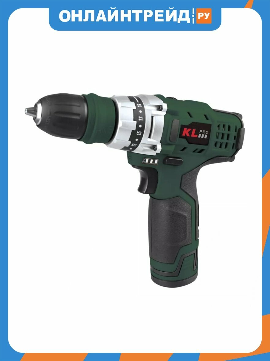 Профессиональный аккумуляторный шуруповерт Klpro KLNM1020S с 3-мя сменными насадками 10.8 v / 2.0 ah