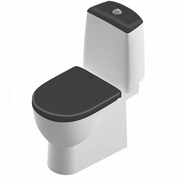 Унитаз-компакт Sanita Luxe Best Luxe SL DM Black WC.CC Best 2-DM BLK.G S1 Белый с бачком и черным сиденьем Микролифт
