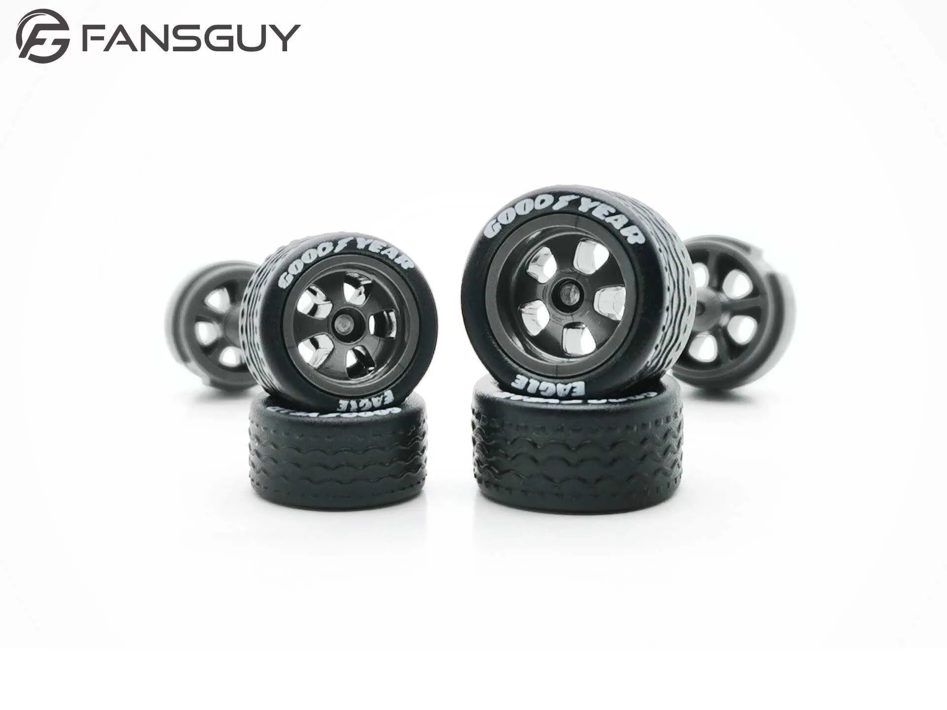Колеса FANSGUY 1/64 черные BSC-BP Gun Grey 1