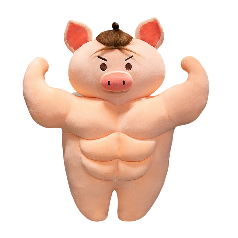 Плюшевая кукла унисекс BUDUO Fitness Muscle Piggy, 70CM EU