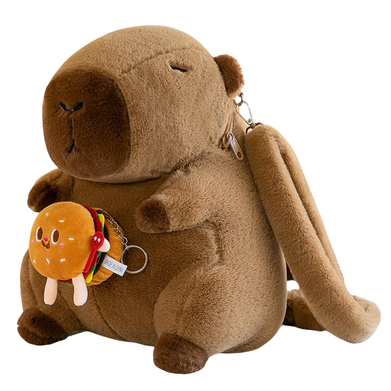 Рюкзак-капибара унисекс CHUNTUSHU Capybara Backpack, Hamburger Style, 35 см