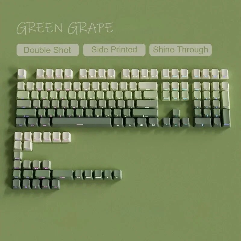 Кейкапы Green Grape Double Shot для механической клавиатуры