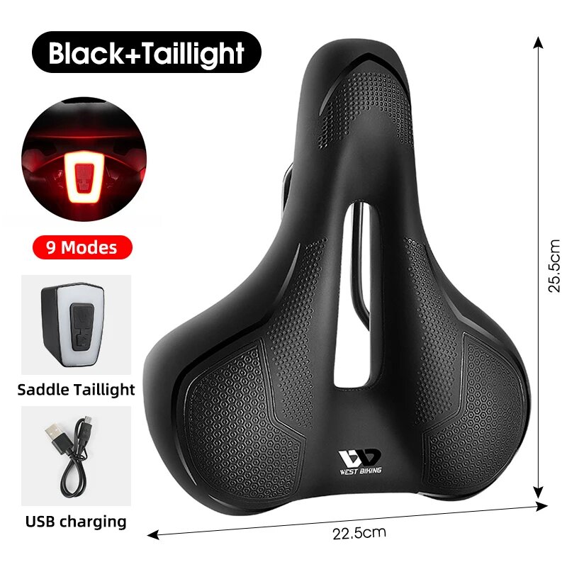 WEST BIKING утолщенное велосипедное седло для горных велосипедов Черный, C Black Set