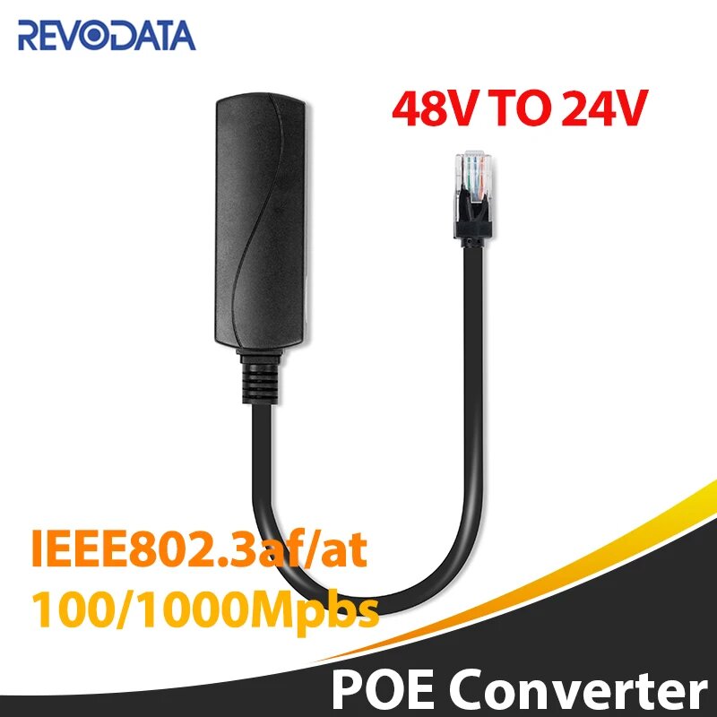 REVODATA Конвертер PoE 48В на 24В 1.0G 24Вт
