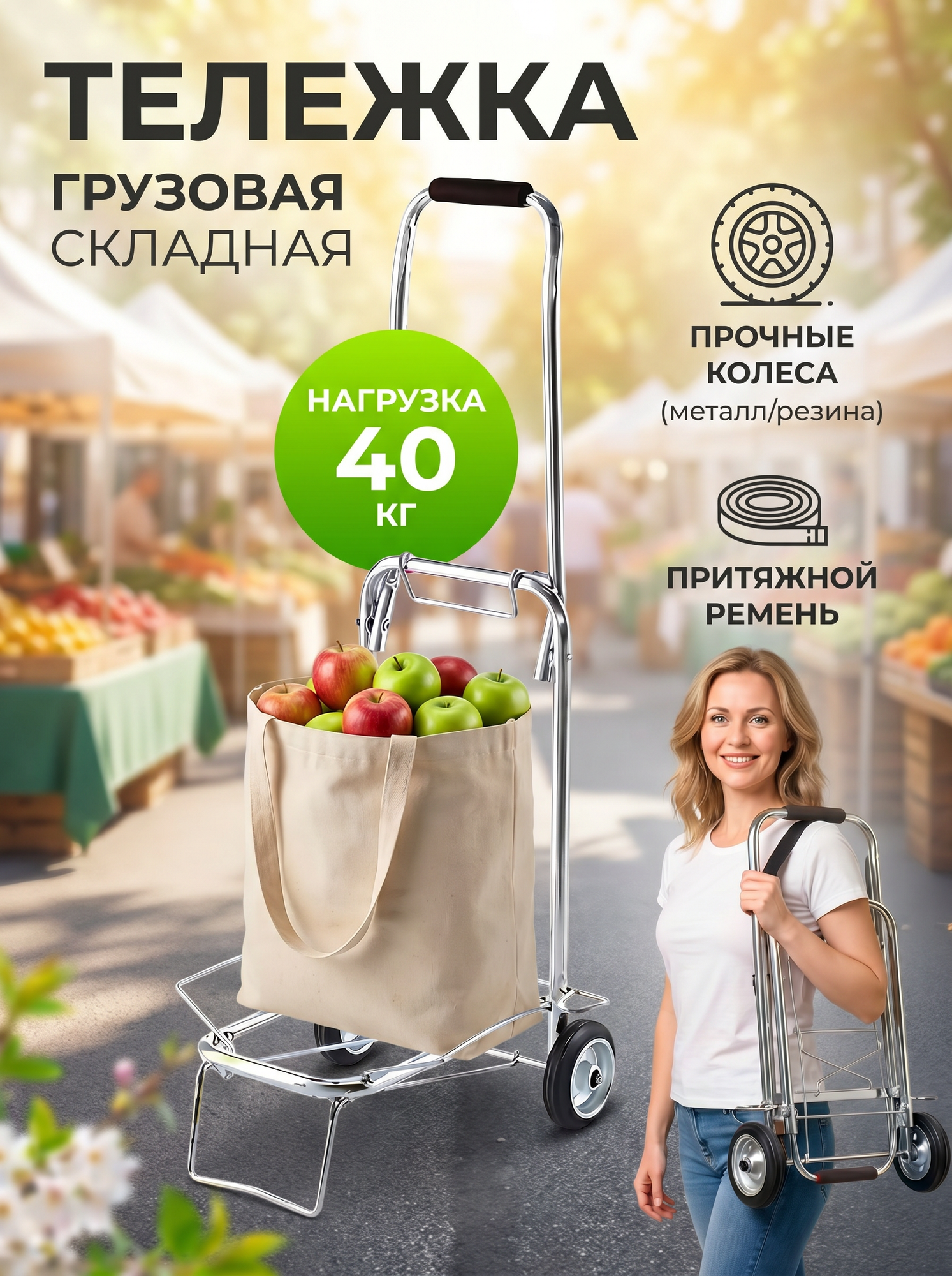Металлическая тележка 40кг из стали