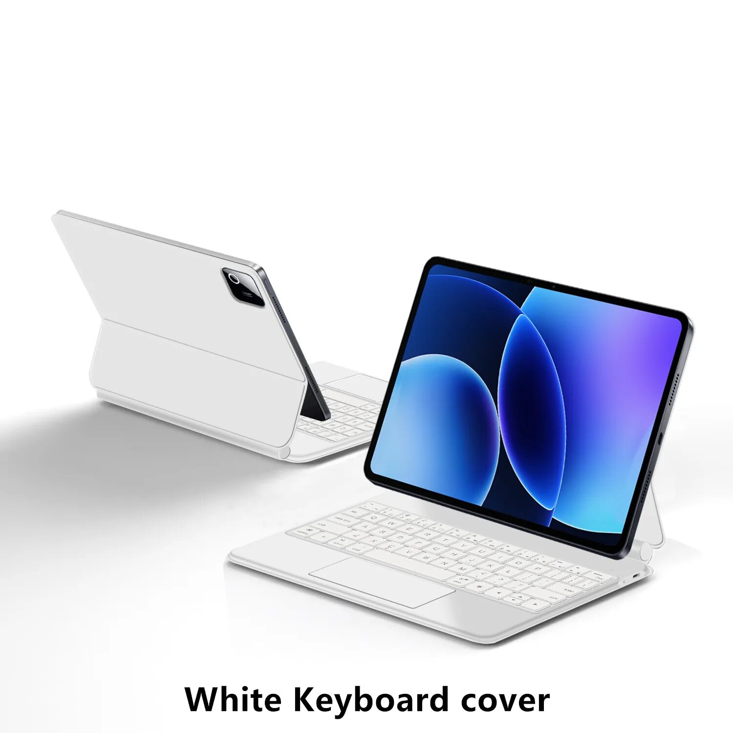 Магнитный чехол-клавиатура AJIUYU для Xiaomi Pad Белый, POCO Pad X1 11.2-in, White, English-Italian